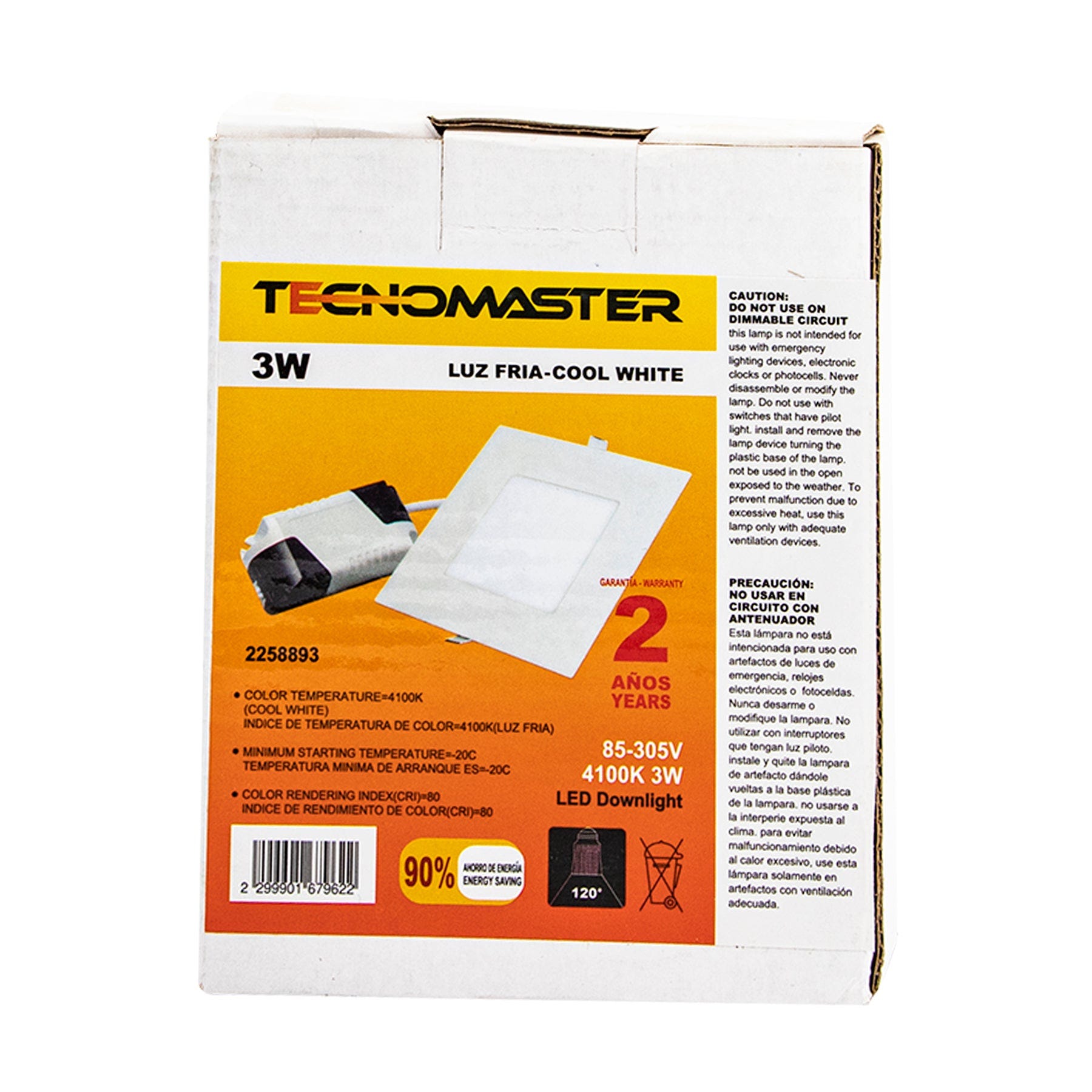 Lámpara De Techo Tecnomaster Luz Fría 3W - Tecnomaster