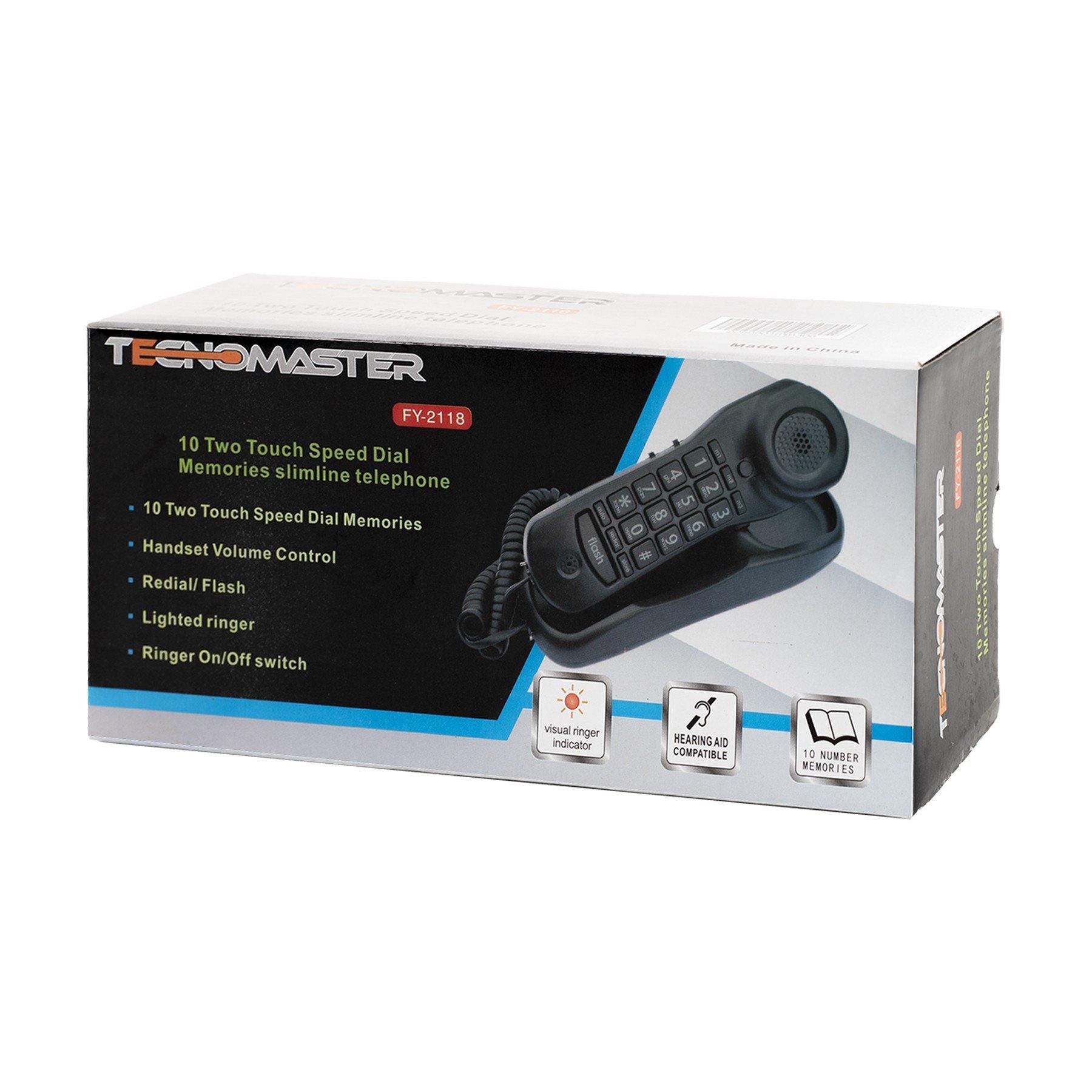 Telefono Alambrico Tecnomaster Negro MFY2118 - Tecnomaster
